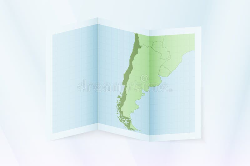 Chile Map, Folded Paper with Chile Map Stock Vector - Illustration of ...