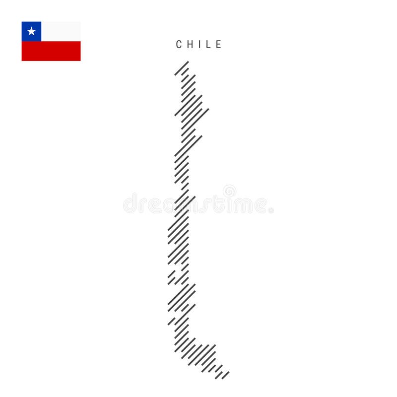 Chile Vector Map Isolated on White Background. High-Detailed Black ...