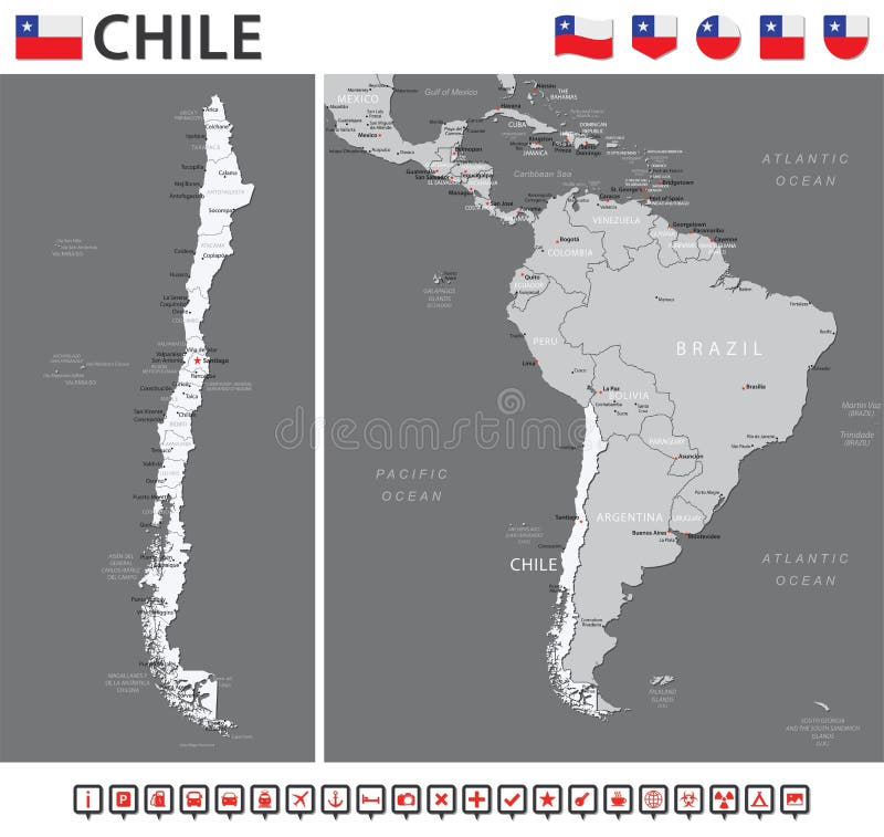 Chile - Infographic Map and Flag - Detailed Vector Illustration Stock ...