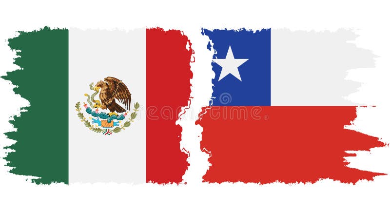 Chile and Mexico Grunge Flags Connection Vector Stock Vector ...