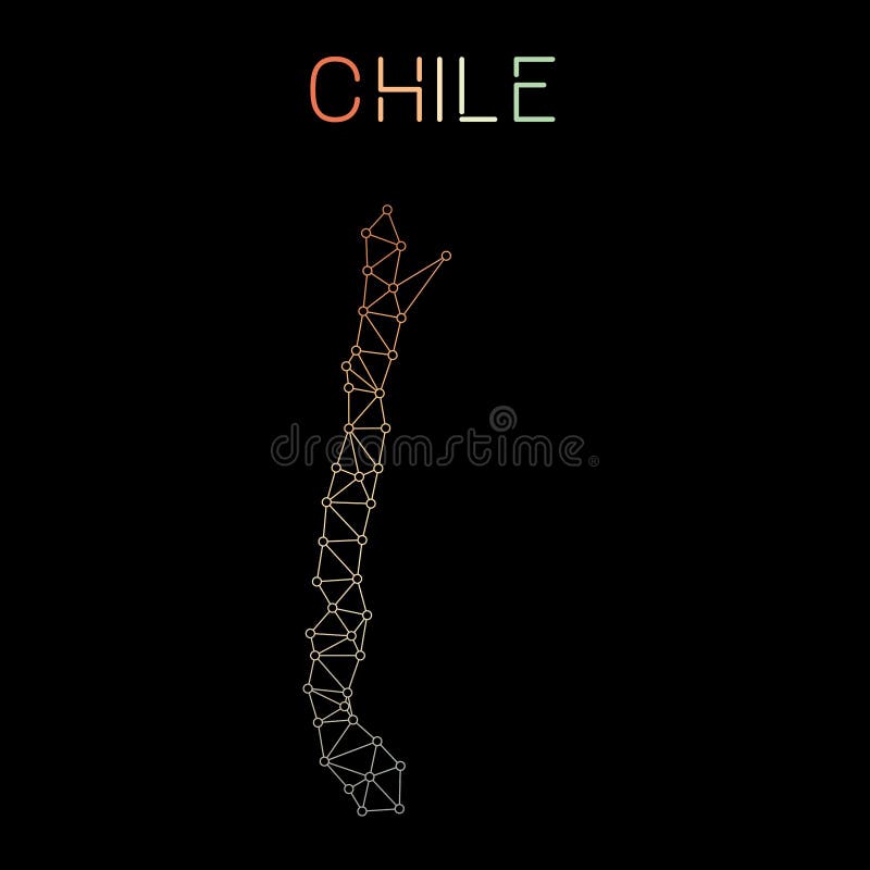 Chile network map. stock vector. Illustration of grid - 92403697