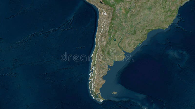 Chile Outlined. High-res Satellite Stock Illustration - Illustration of ...