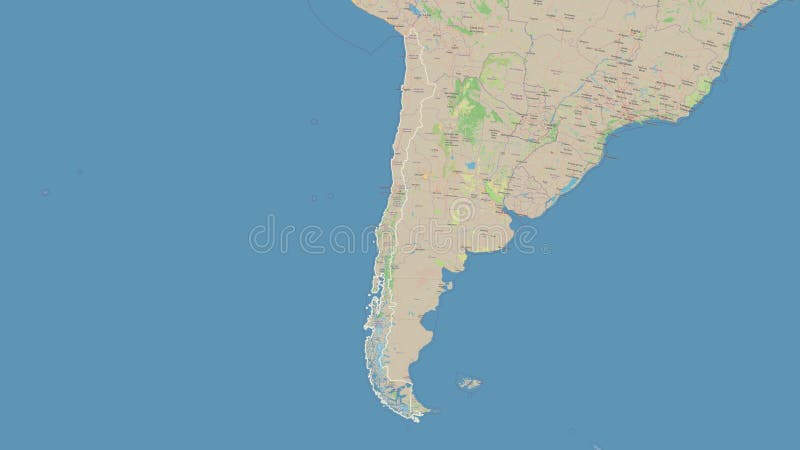 Chile Outlined. Topo Standard Stock Illustration - Illustration of zoom ...