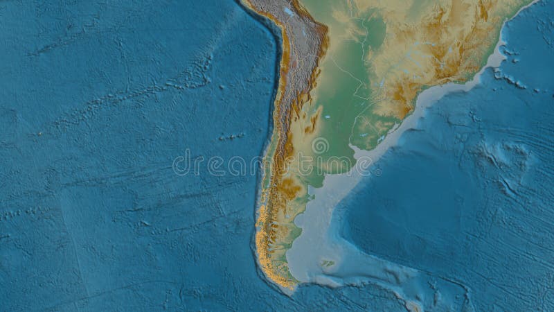 Chile - overview. Relief stock illustration. Illustration of travel ...