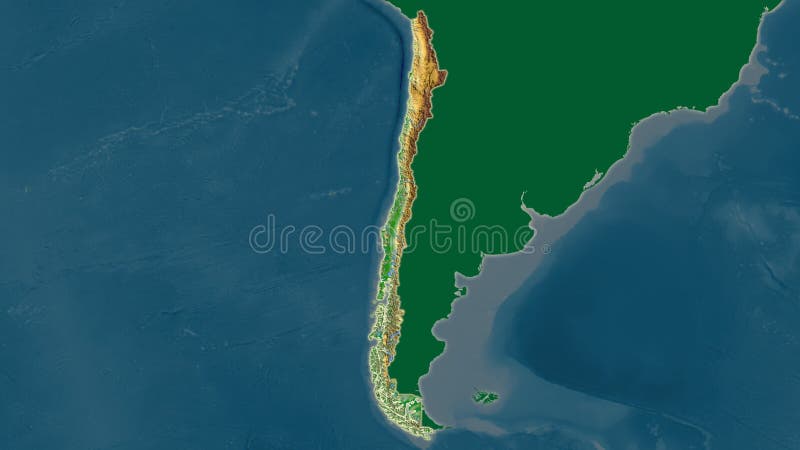 Chile on physical map stock illustration. Illustration of detailed ...