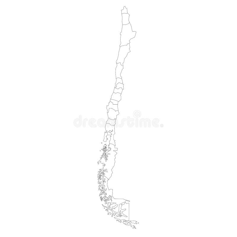 Chile Political Map of Administrative Divisions Stock Vector ...