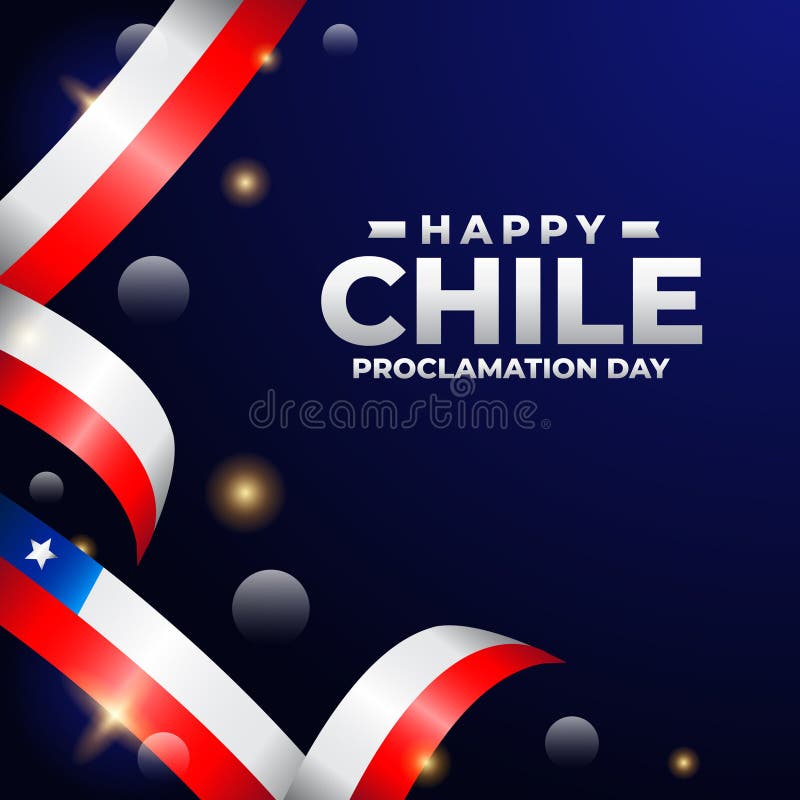 Chile Proclamation Day Design Banner Illustration Stock Vector ...