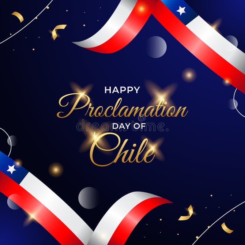 Chile Proclamation Day Design Banner Illustration Stock Vector ...