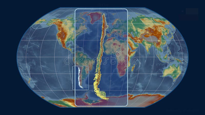 Chile - Relief. Kavrayskiy, Centered Stock Illustration - Illustration ...