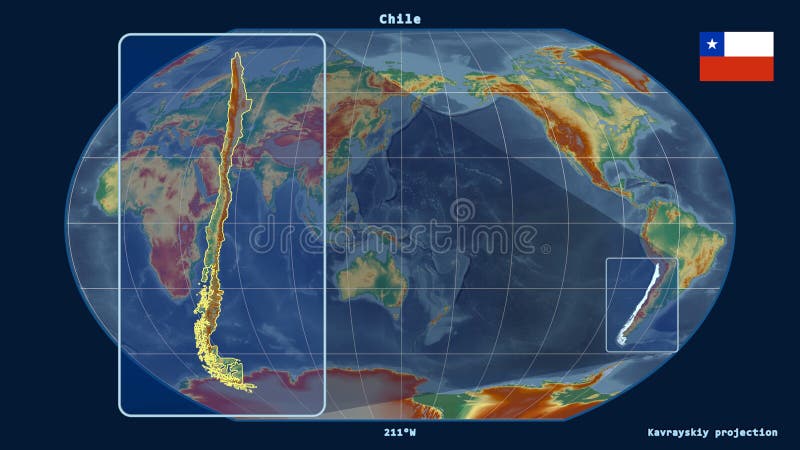 Chile - Relief. Neighborhood, Outline Stock Illustration - Illustration ...