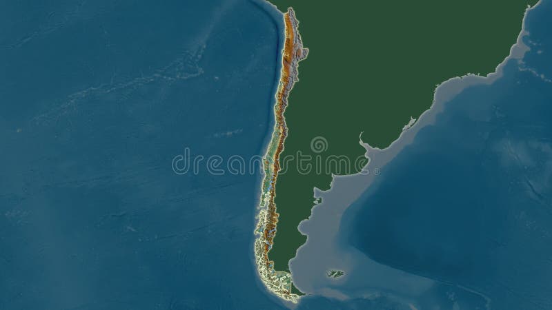 Chile - Relief. Neighborhood, Outline Stock Illustration - Illustration ...