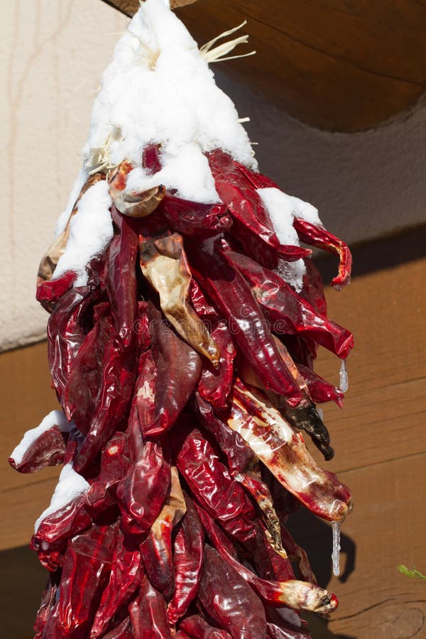 Chile Ristra in Santa Fe, New Mexico Stock Photo - Image of winter ...