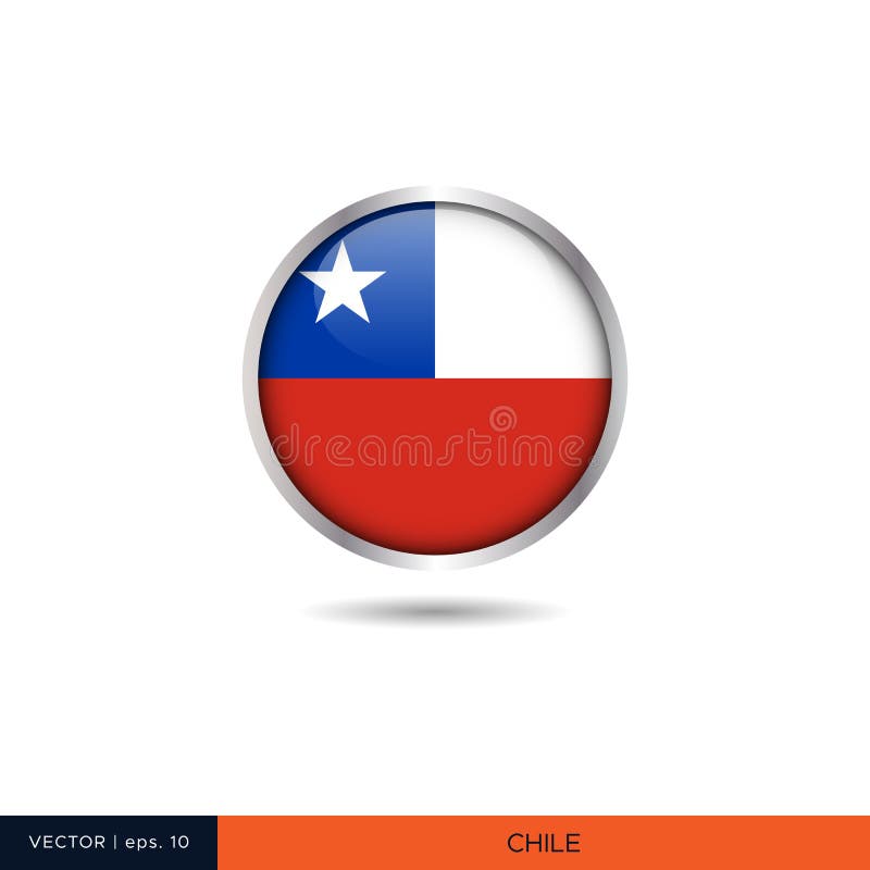 Chile Round Flag Vector Design. Stock Vector - Illustration of isolated ...