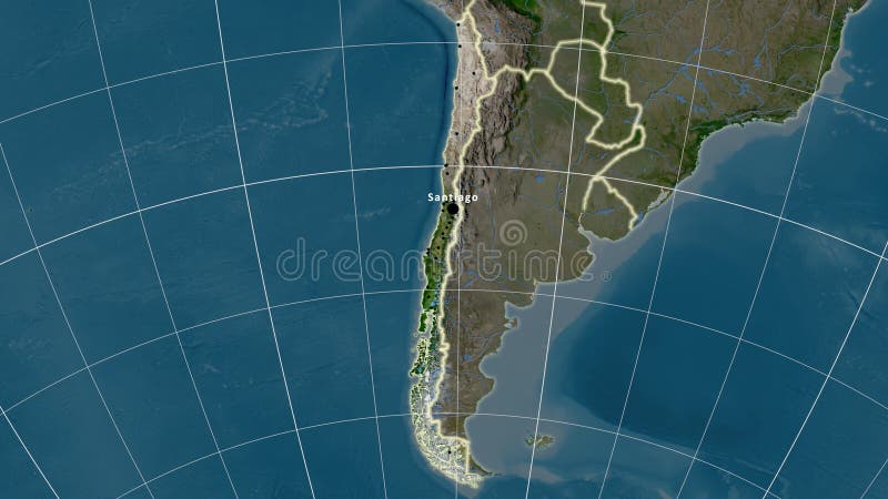 Chile - Satellite. Composition, Borders Stock Illustration ...