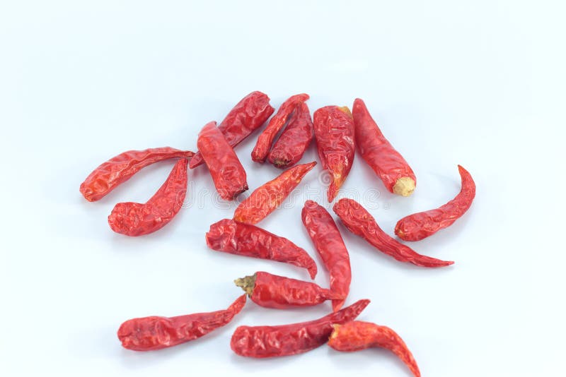 Chile Seco Aislado En El Fondo Blanco Imagen de archivo - Imagen de ...