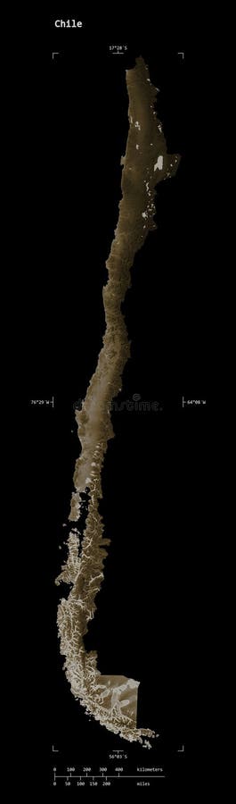 Chile Shape on Black. Sepia Stock Illustration - Illustration of ...