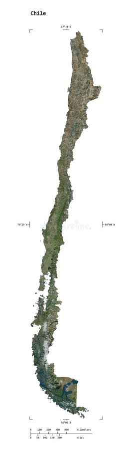 Chile Shape on White. High-res Satellite Stock Illustration ...