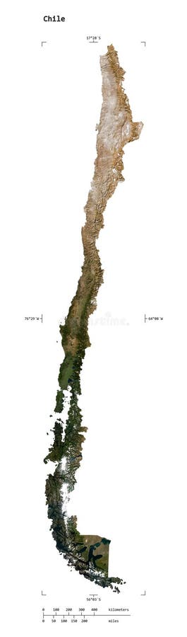 Chile Shape on White. Low-res Satellite Stock Illustration ...