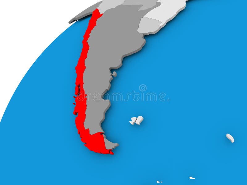 Map of Chile in red stock illustration. Illustration of border - 101554731