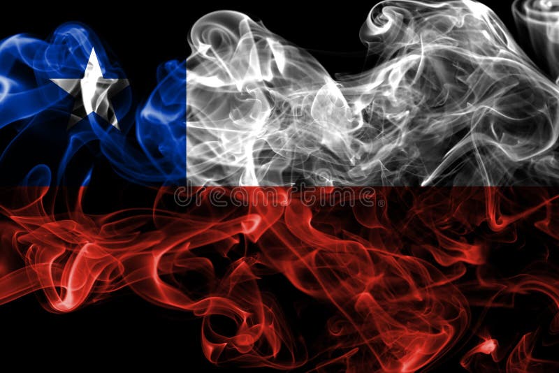 Chile Smoke Flag Isolated on a Black Background Stock Image - Image of ...