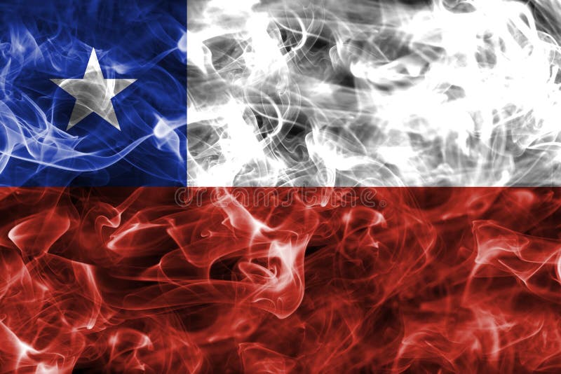 Chile Smoke Flag on Black Background, Chile Flag Stock Illustration ...