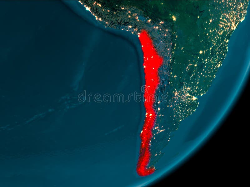 Chile from Space on Planet Earth Stock Image - Image of chilean, asian ...