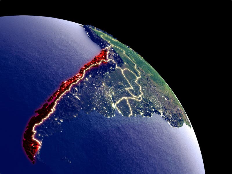 Chile from space stock illustration. Illustration of chilean - 131230158