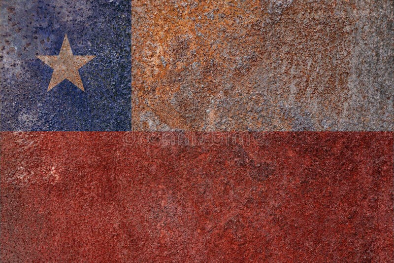 Chile State Flag on a Metal Surface. Dirty Grunge Chile Flag Stock ...