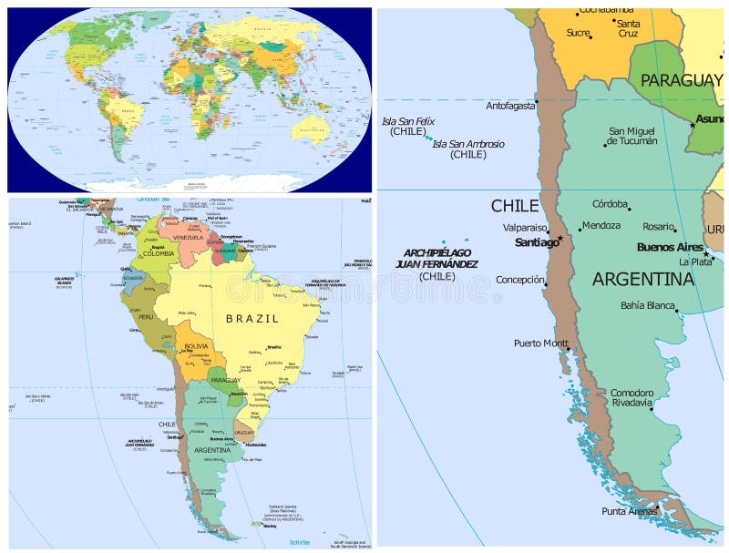 Chile & World stock illustration. Illustration of close - 83438794