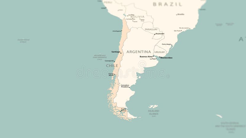 Chile on the world map stock illustration. Illustration of paraguay ...