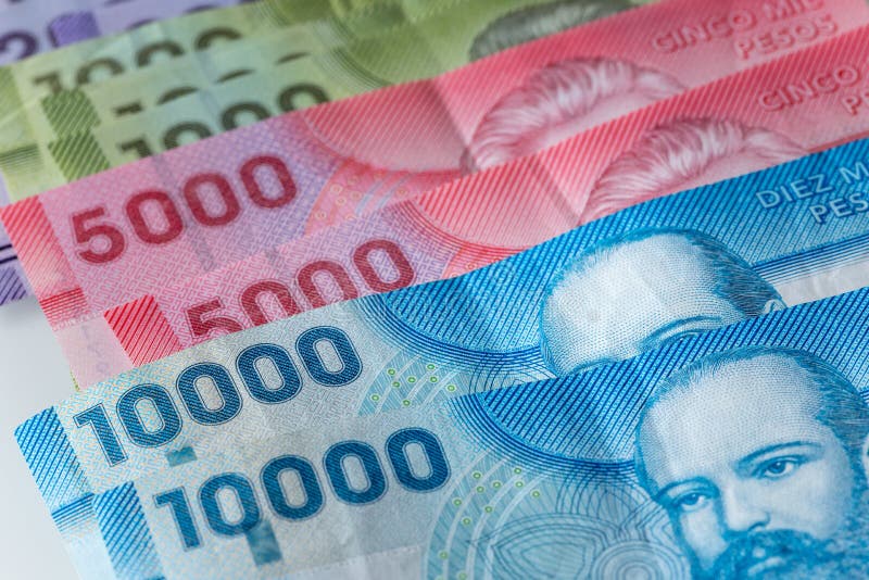 Chile Money, Pesos, Various Banknotes Stock Image - Image of business ...