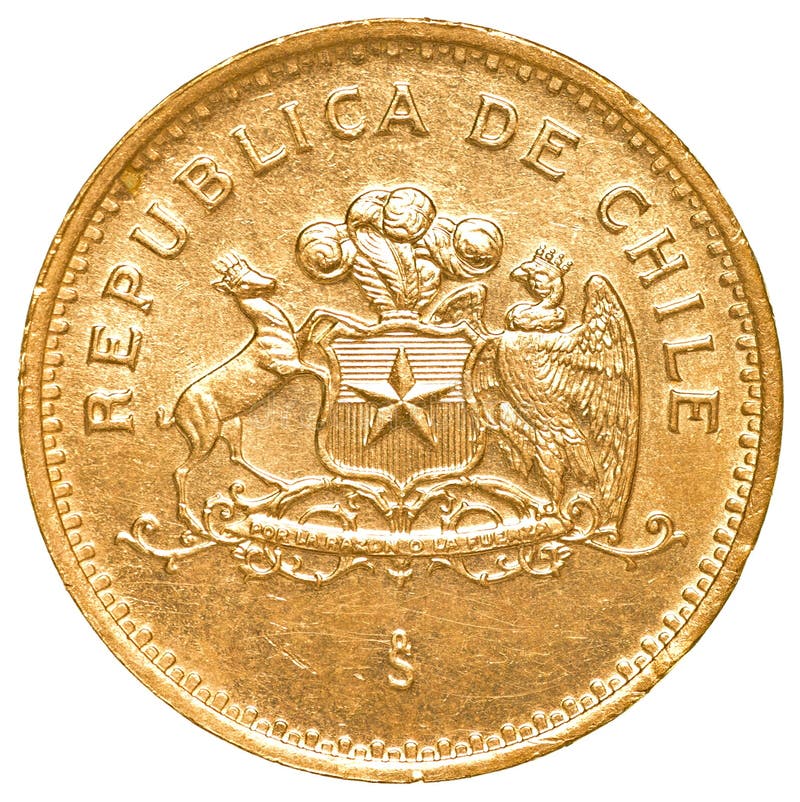 50 chilean pesos coin stock image. Image of closeup, isolated - 37552615
