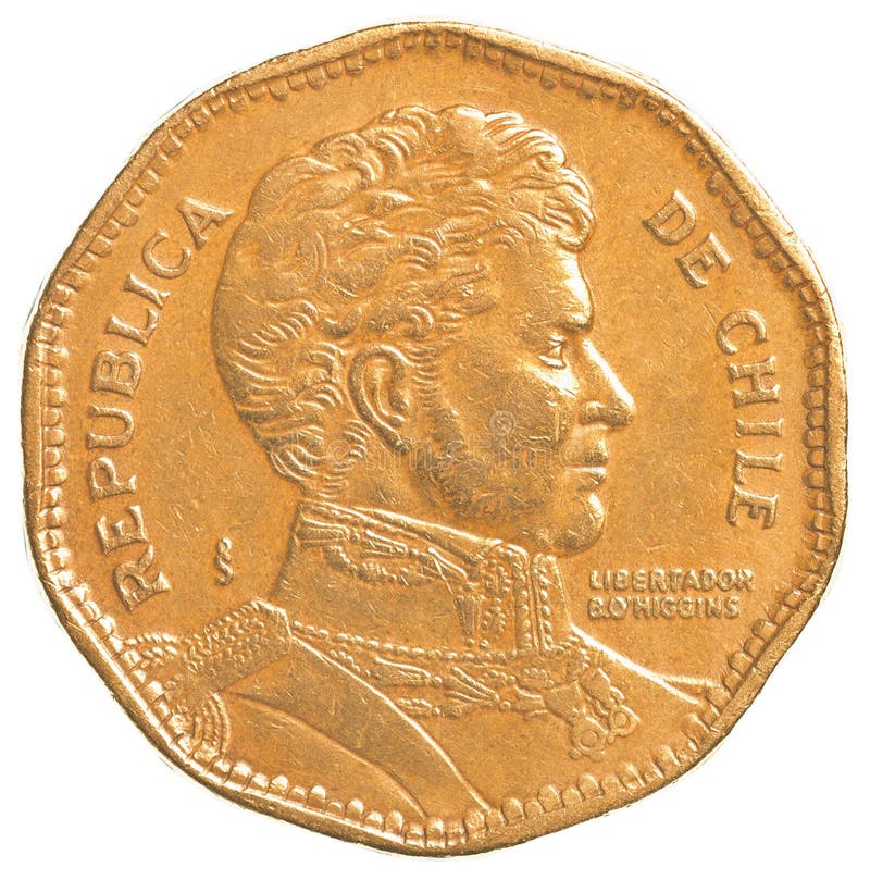 50 chilean pesos coin stock image. Image of closeup, isolated - 37552615