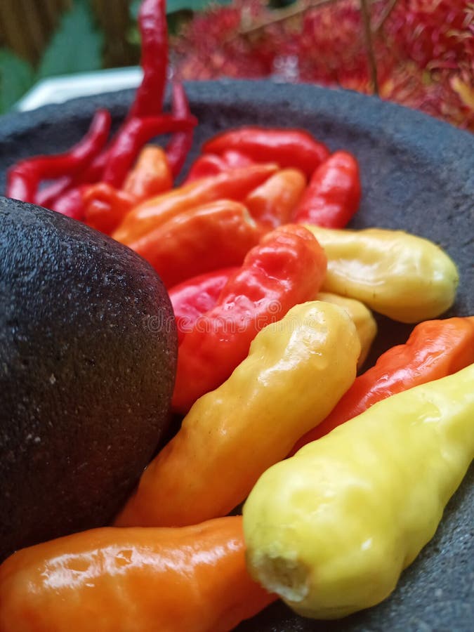 `Cabai Rawit` the Call for Cayenne Pepper Stock Image - Image of ...