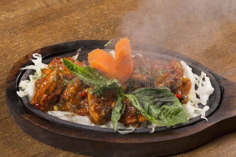 Chili Chicken Served on Plate Stock Image - Image of chicken, meal ...