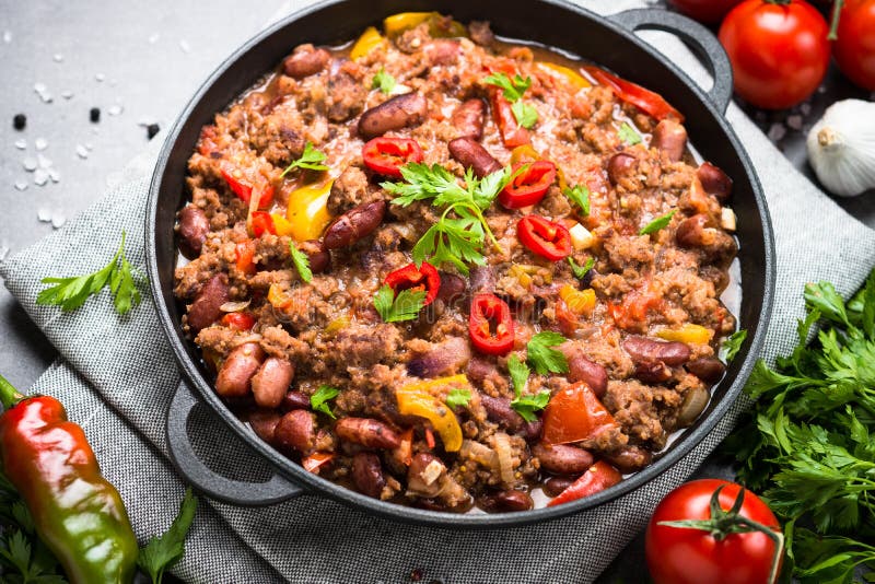 Chili Con Carne Comida Mexicana Tradicional Imagen de archivo - Imagen ...