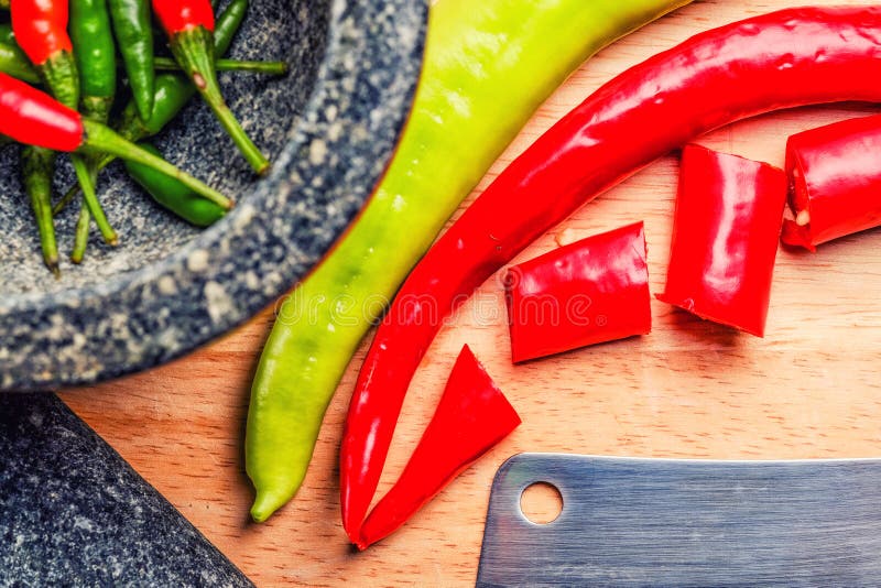 Chili Cook Various Close-up Stock Image - Image of macro, colorful ...