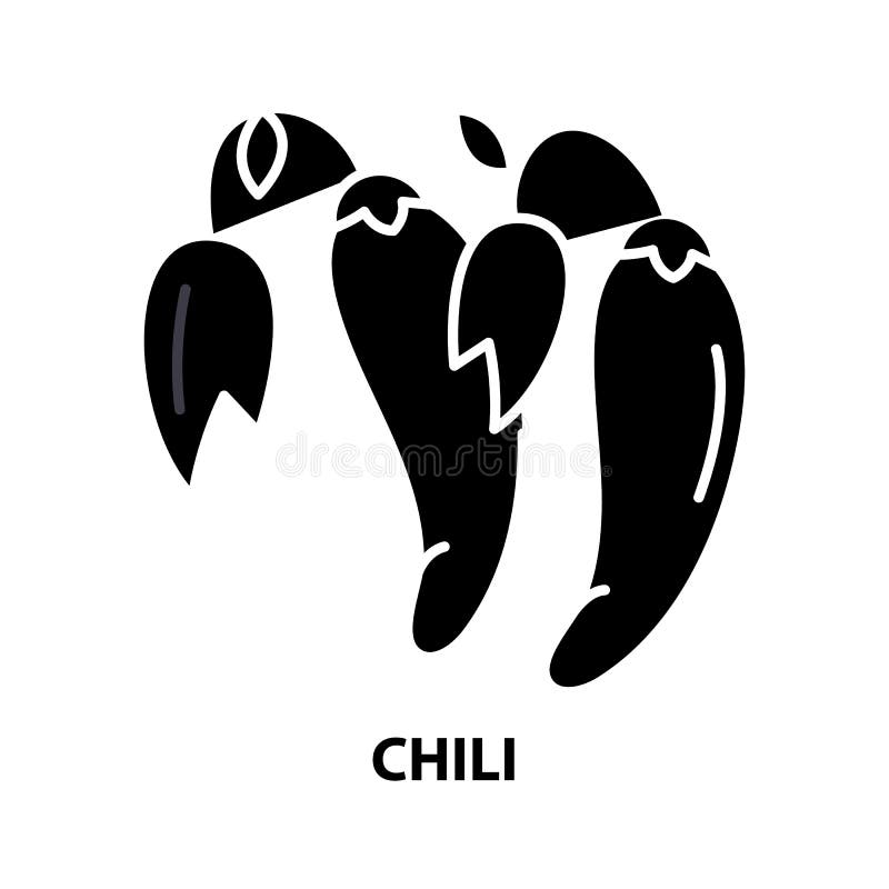 Chili Icon, Black Vector Sign with Editable Strokes, Concept ...
