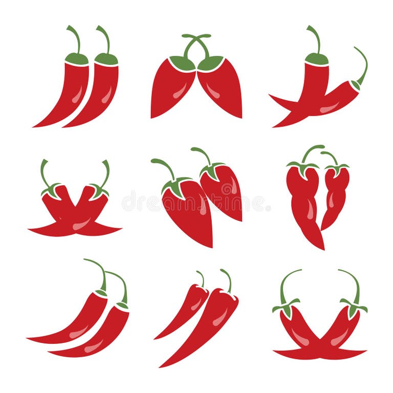 Chili Icon Set Vector Design Template Basic RGB Stock Illustration ...