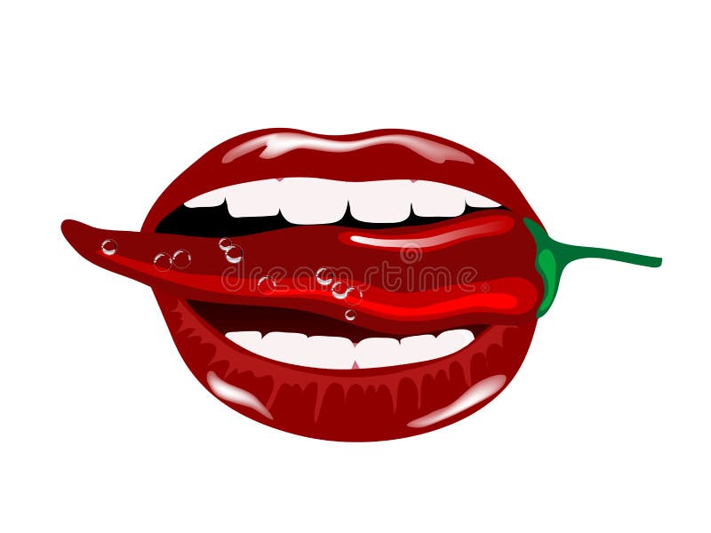 Lips and pepper. stock vector. Illustration of macro - 31128145