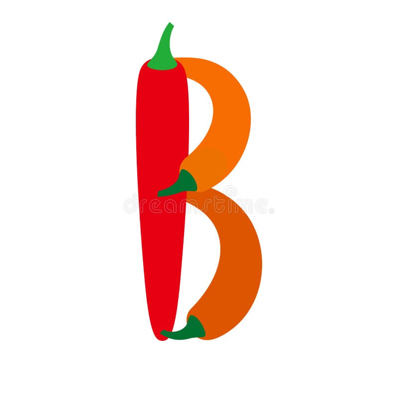 Chili Pepper Alphabet, Vector Illustration Stock Vector - Illustration ...