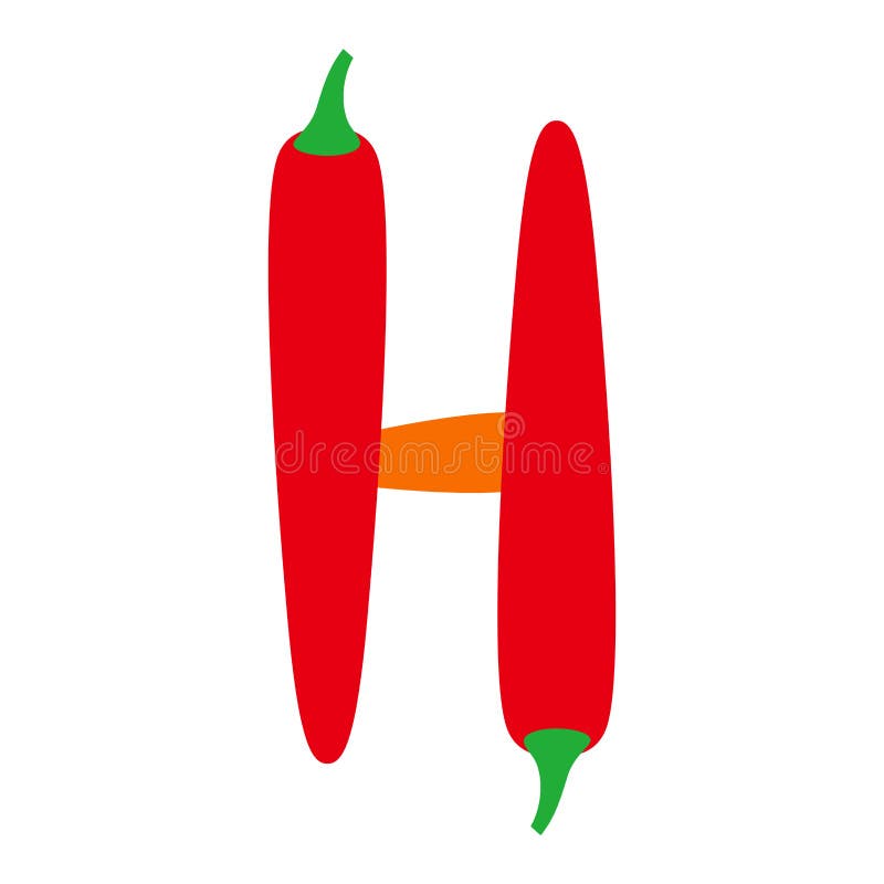 Chili Pepper Alphabet, Vector Illustration Stock Vector - Illustration ...