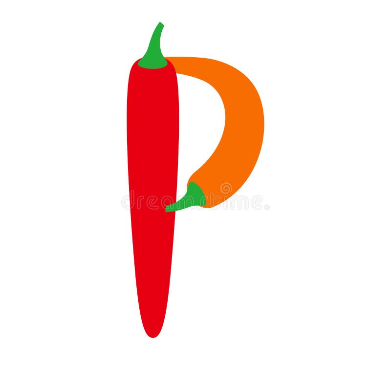 Chili Pepper Alphabet, Vector Illustration Stock Vector - Illustration ...