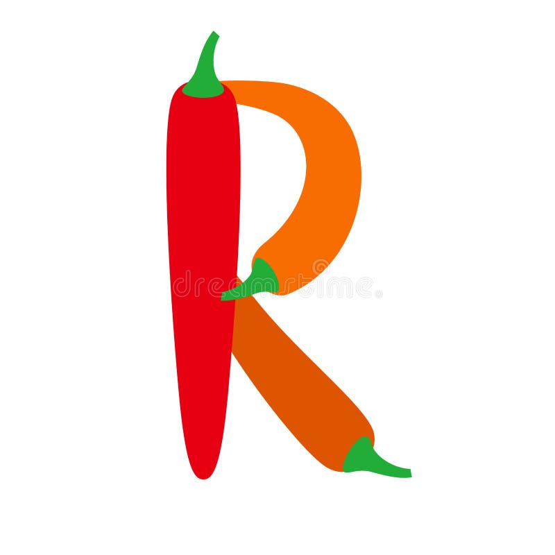 Chili Pepper Alphabet, Vector Illustration Stock Vector - Illustration ...