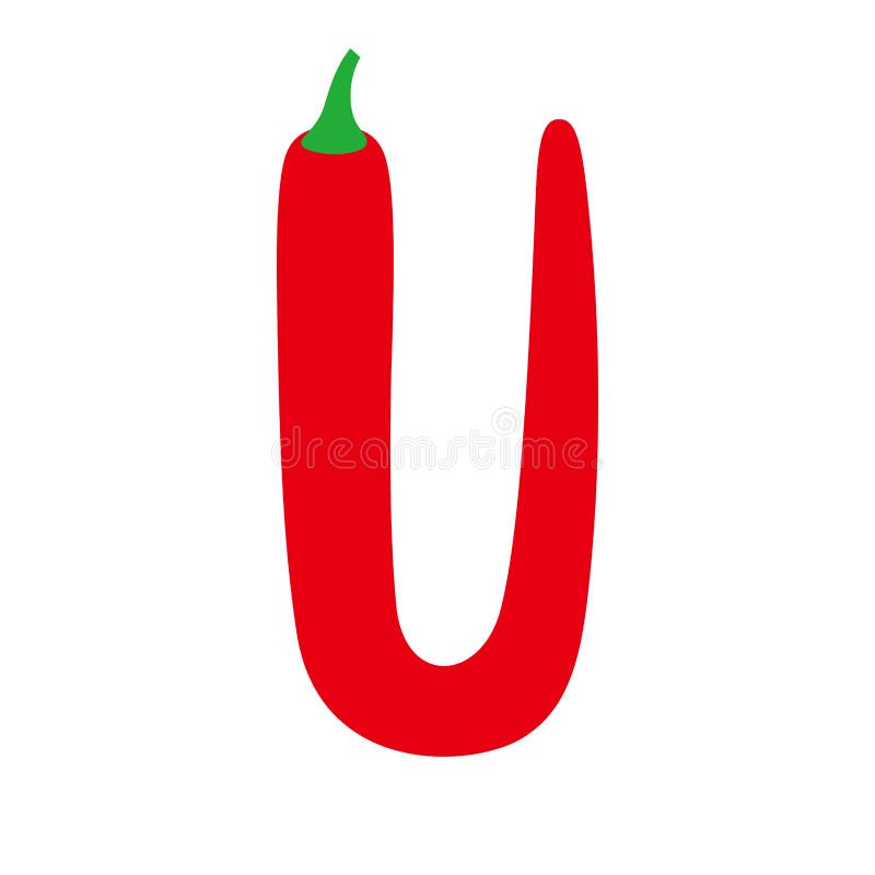 Chili Pepper Alphabet, Vector Illustration Stock Vector - Illustration ...