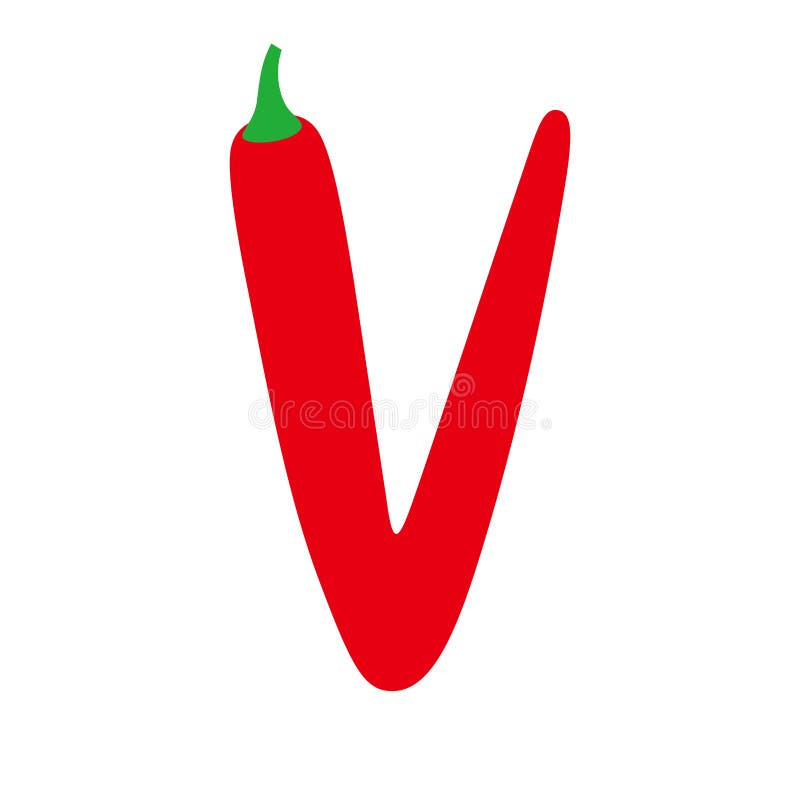 Chili Pepper Alphabet, Vector Illustration Stock Vector - Illustration ...