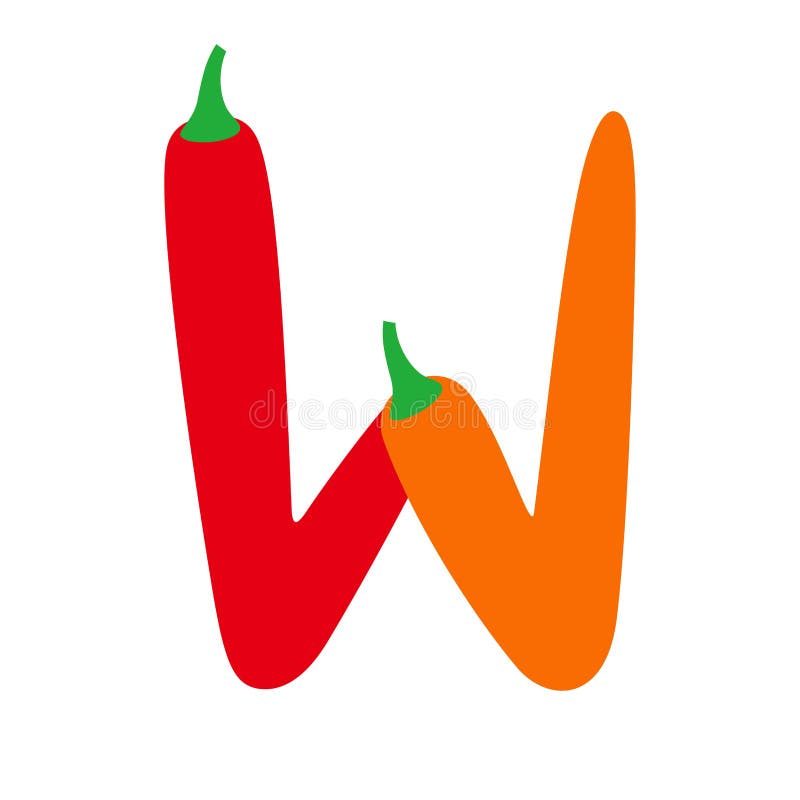 Chili Pepper Alphabet, Vector Illustration Stock Vector - Illustration ...