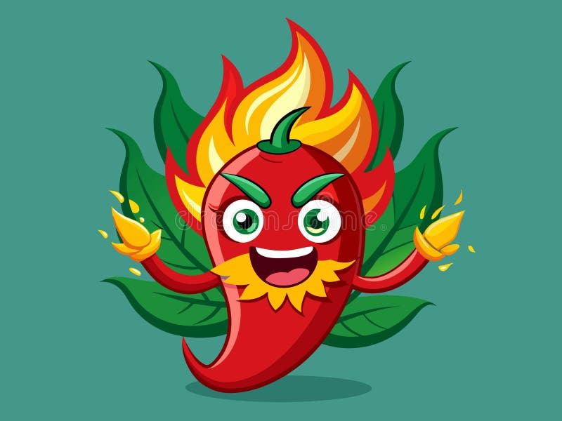 Chili Pepper with a Cartoon Face. Illustration Stock Illustration ...