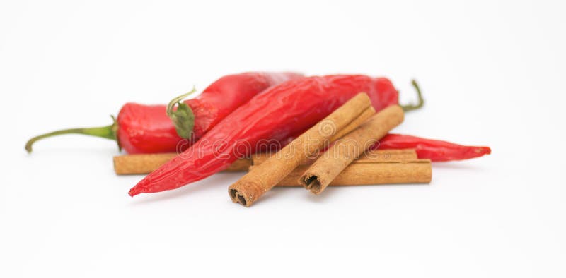 Chili Pepper and Cinnamon Sticks Stock Photo - Image of cooking ...