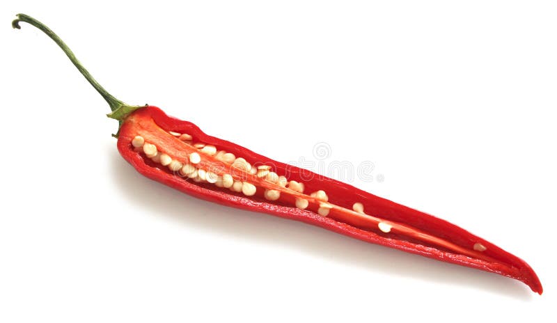 Chili pepper cut in half stock photo. Image of spice - 107000540